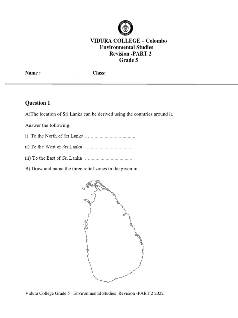 Grade 5 Environmental Studies Revision 2022 | PDF | Earth Sciences ...