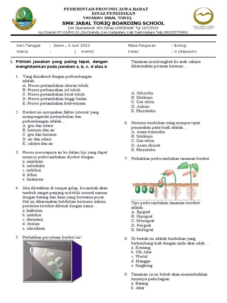 Soal PAT SMK Biologi 2023 | PDF