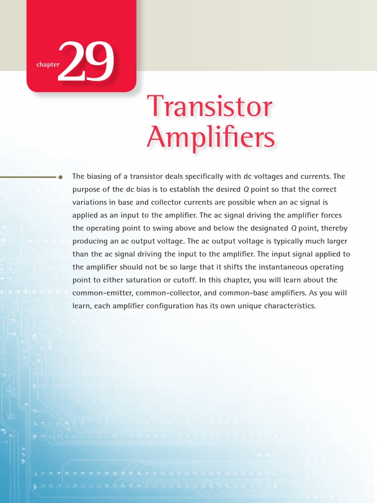 Chapter 29 Transistor Amplifier BSEE2 | PDF | Amplifier | Bipolar Junction Transistor