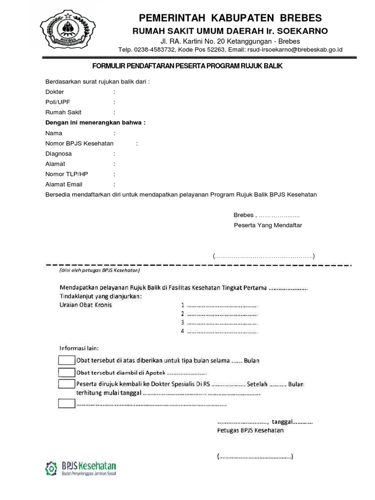 Formulir Rujuk Balik ' | PDF