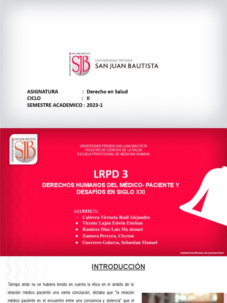 Exposicion de Derecho en Salud LRPD 3 | PDF | Derechos humanos