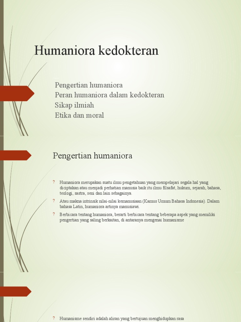 Humaniora dalam Kedokteran: Pengertian dan Etika | PDF | Ilmu Sosial | Filsafat