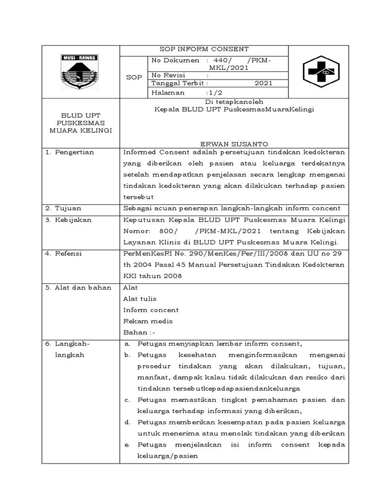 Sop Informed Consent | PDF | Pengembangan Diri | Kesehatan Holistik