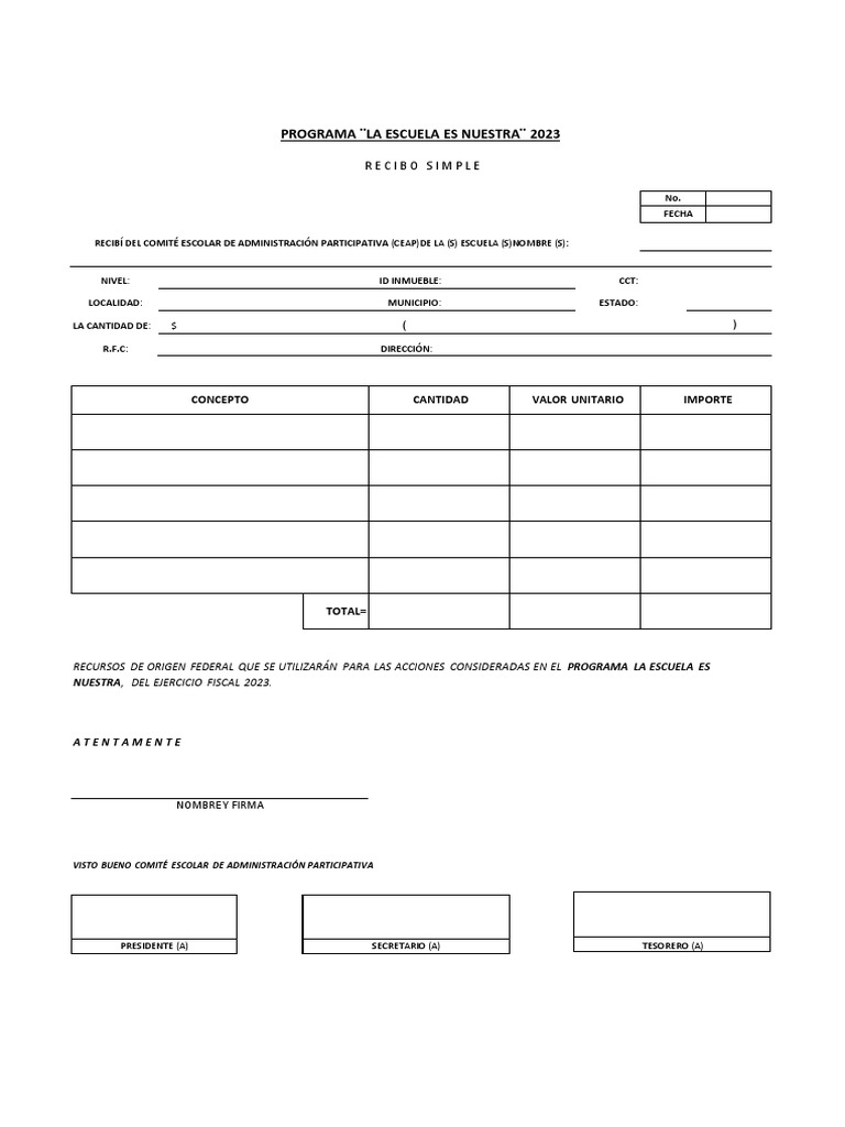Recibo Simple 2023 | PDF Recibo Simple 2023 | PDF