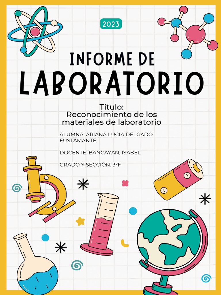 Documento A4 Portada Carátula Proyecto Ciencias Química Doodle Amarillo y Rosa | PDF ...