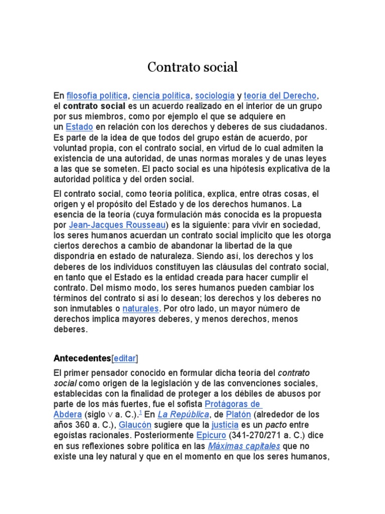 Contrato Social 2 | PDF | Contrato social | Ciencias Políticas