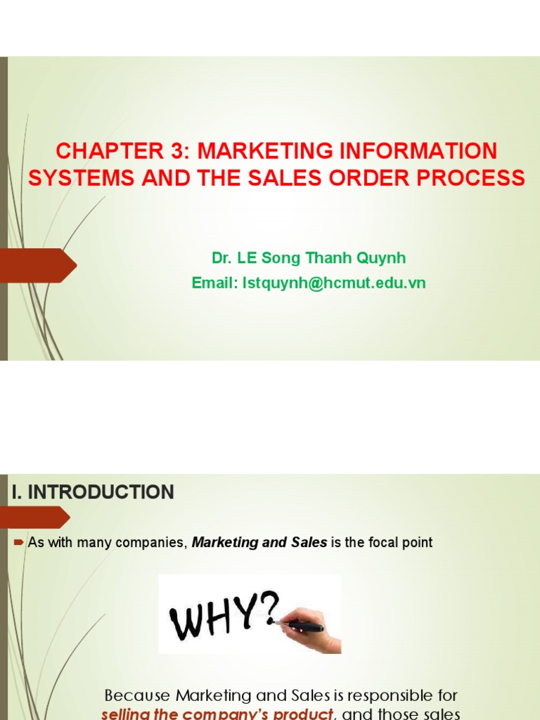 Chapter 3: Marketing Information Systems and The Sales Order Process | PDF | Customer ...