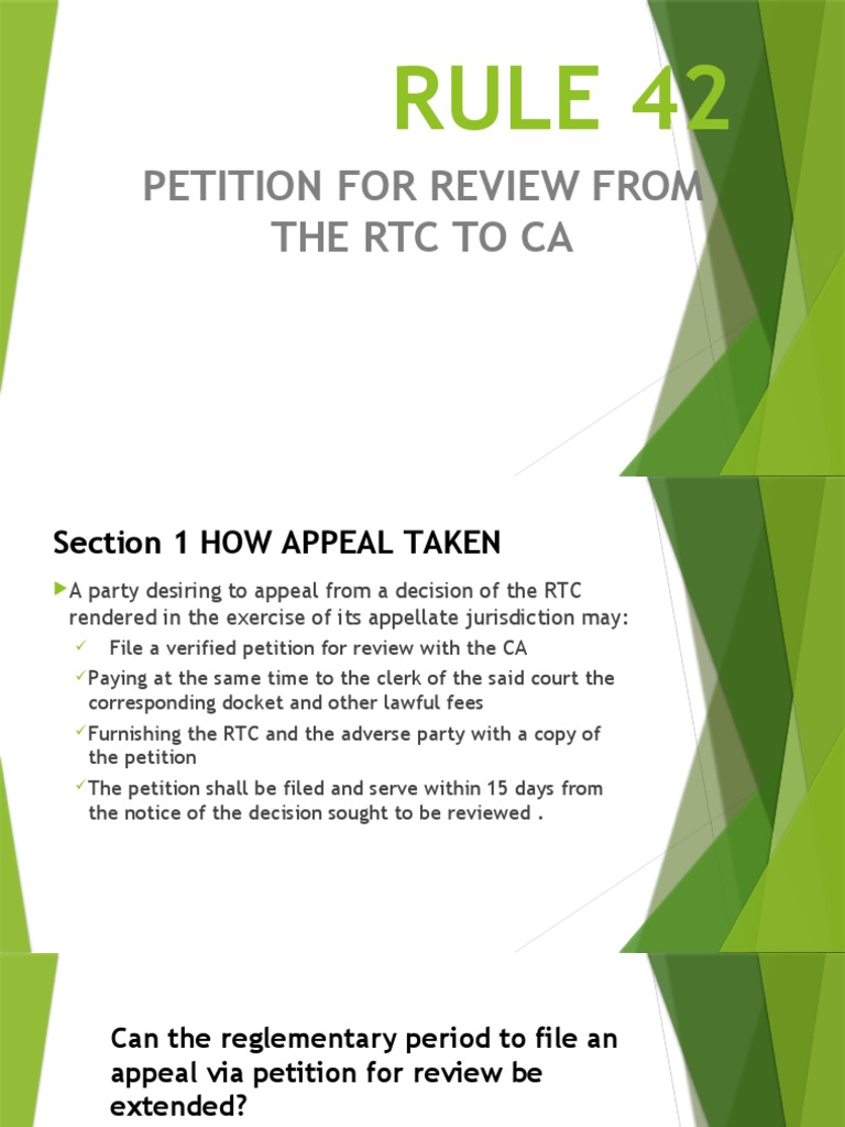 Rule 42 | PDF | Appeal | Lawsuit