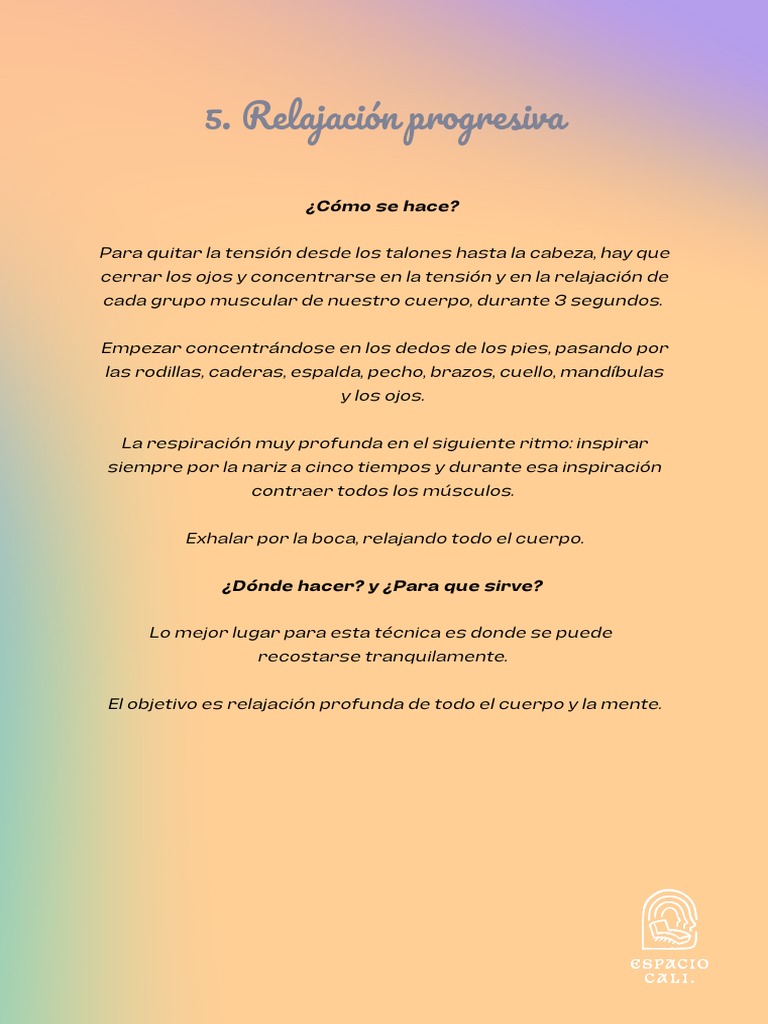 Relajación Progresiva Guiada | PDF