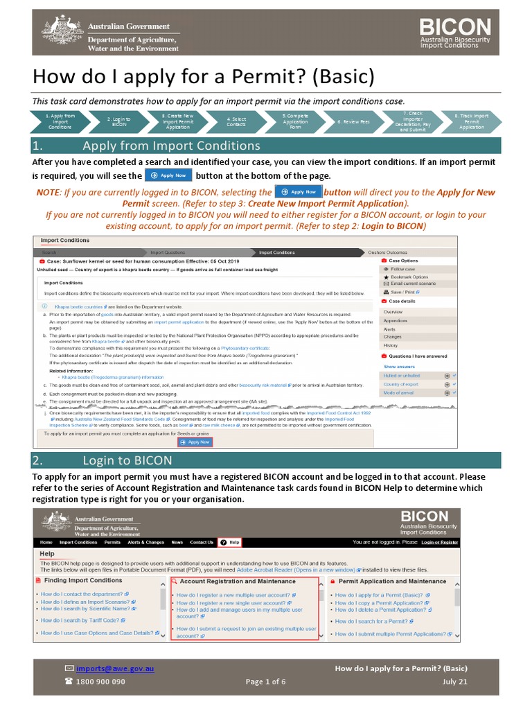 How Do I Apply For A Permit? (Basic) : 1. Apply From Import Conditions ...