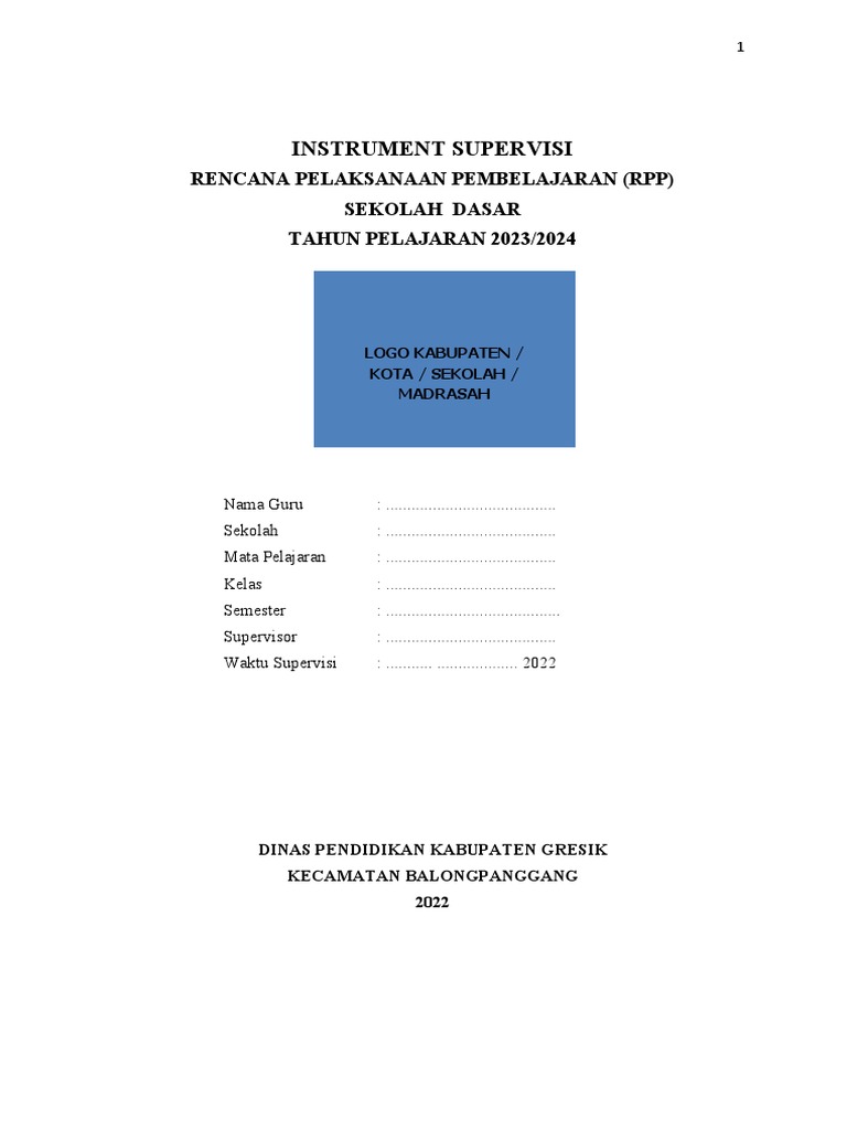 Instrumen Supervisi RPP | PDF