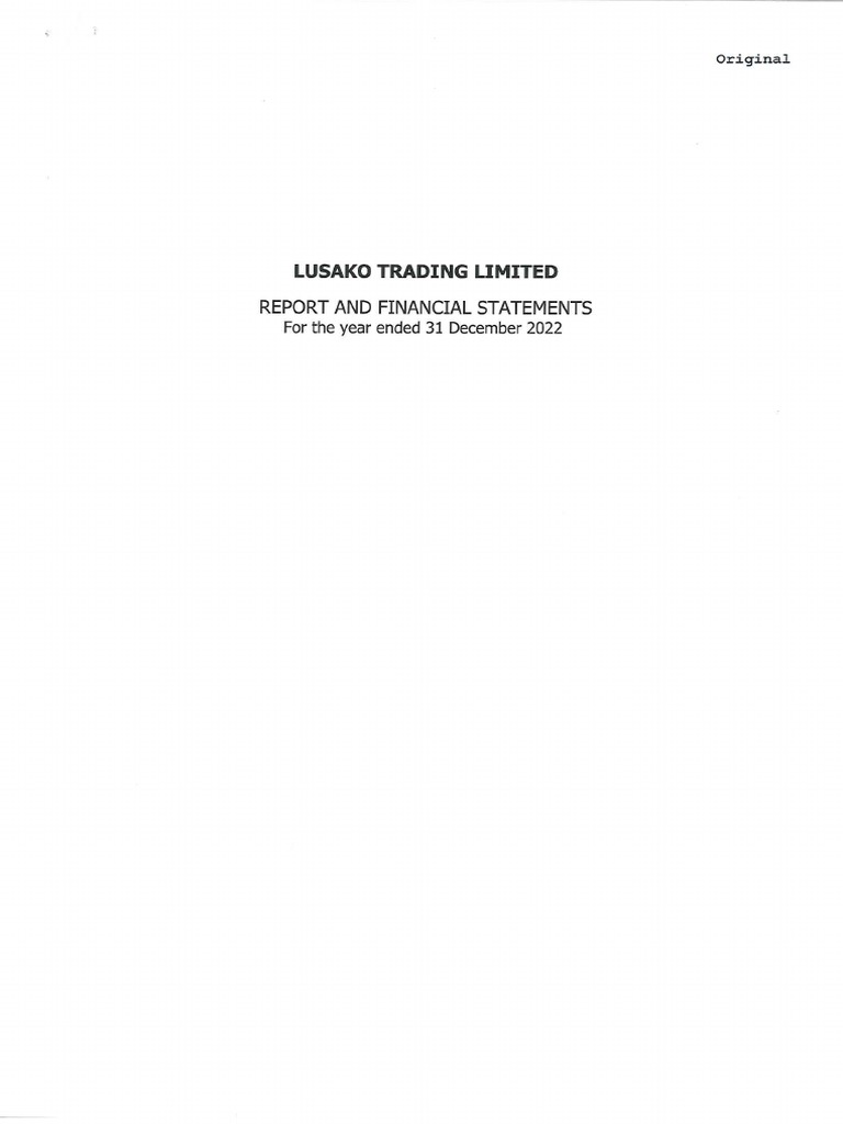 Lusako Financial Statements 2022 Signed | PDF