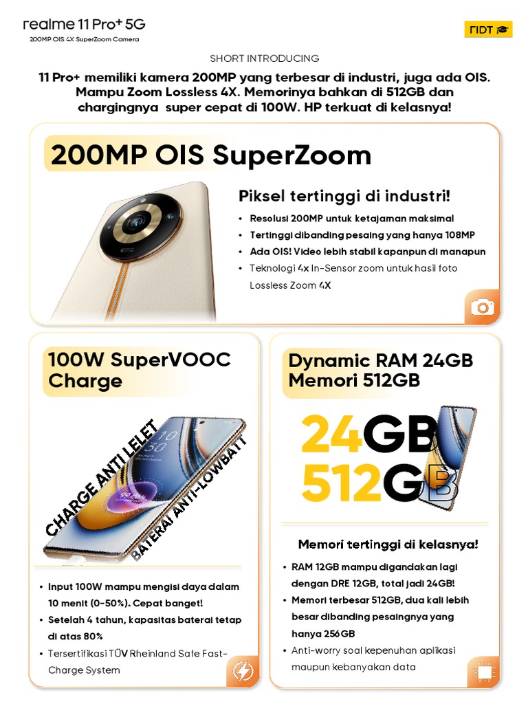 Realme 11 Pro+: Kamera 200MP OIS | PDF