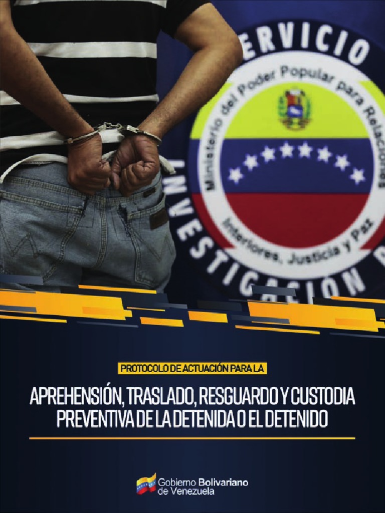 TOMO 1 - VI. Protocolo de Actuación para La Aprehensión, Traslado, Resguardo y Custodia | PDF ...