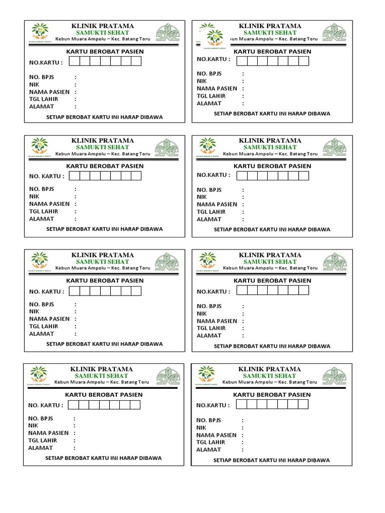 Kartu Berobat Pasien | PDF