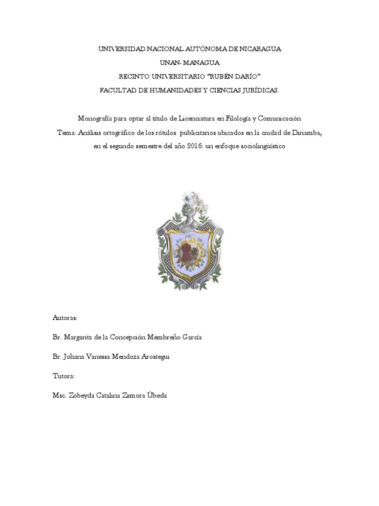 Universidad Nacional Autónoma de Nicaragua Unan-Managua Recinto ...