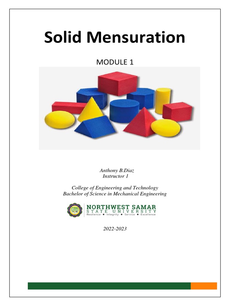 Solid Mensuration Module 1 | PDF