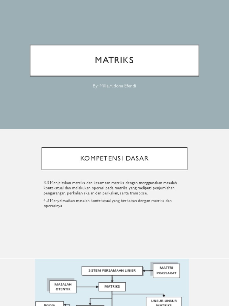 Konsep dan Operasi Matriks Dasar | PDF