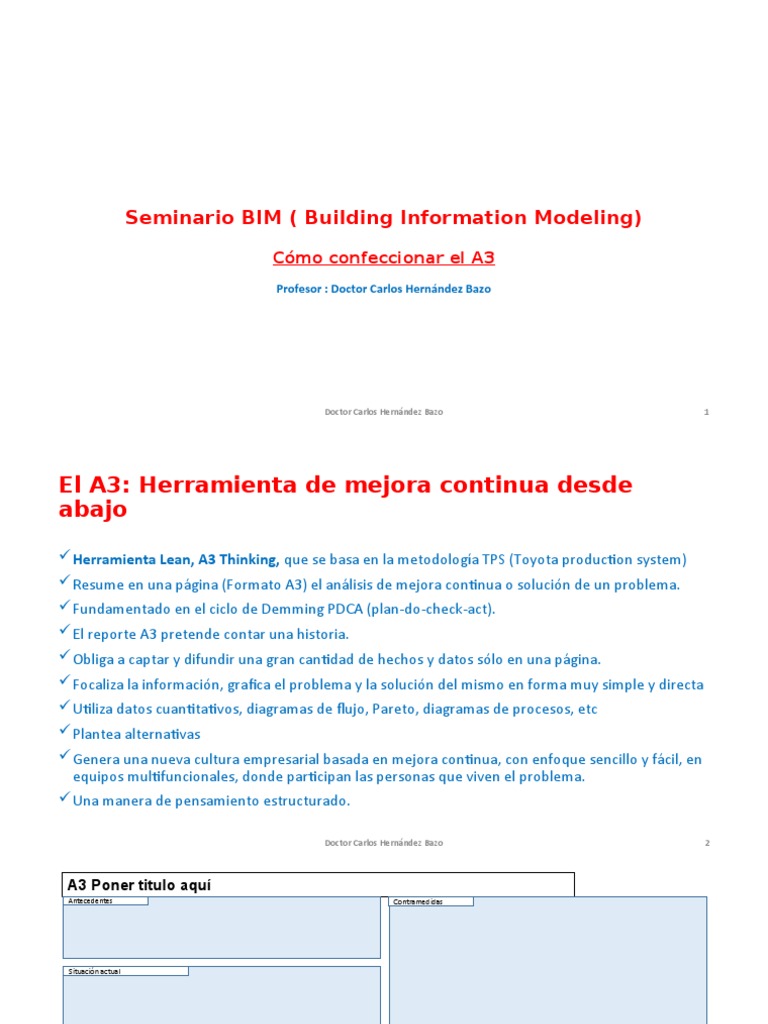 Guía del A3 en Mejora Continua | PDF | Procesos de negocio | Calidad