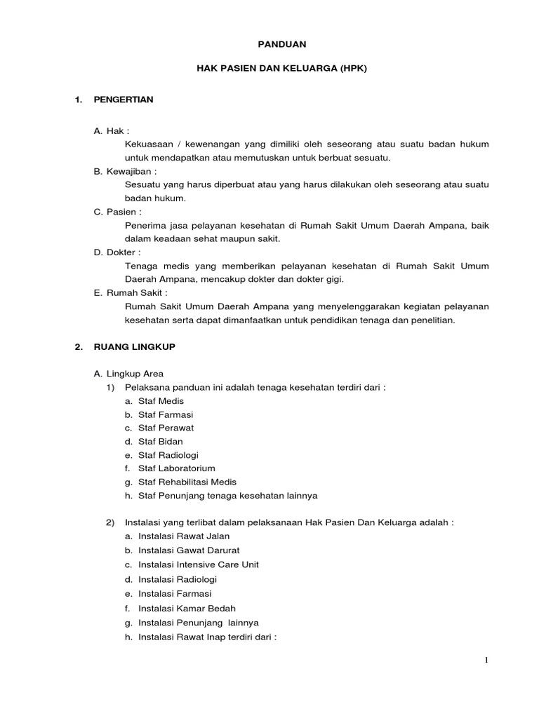 Panduan Hak Pasien& Keluarga | PDF | Kesehatan Holistik | Sains & Matematika