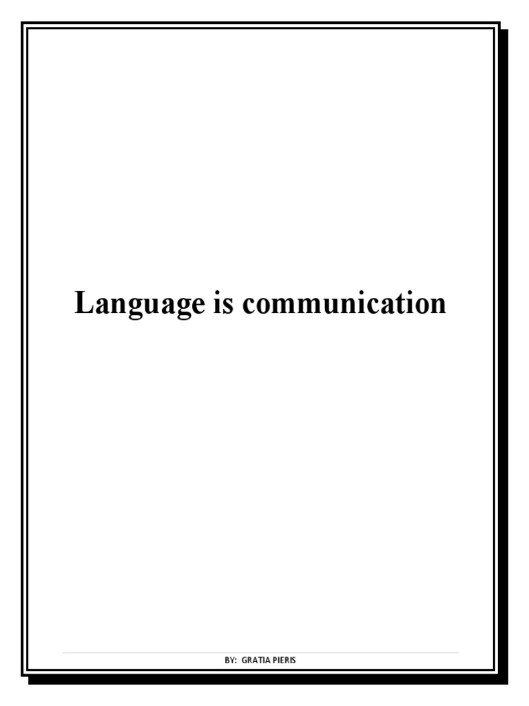 Language Is Communication Pdf Communication Word