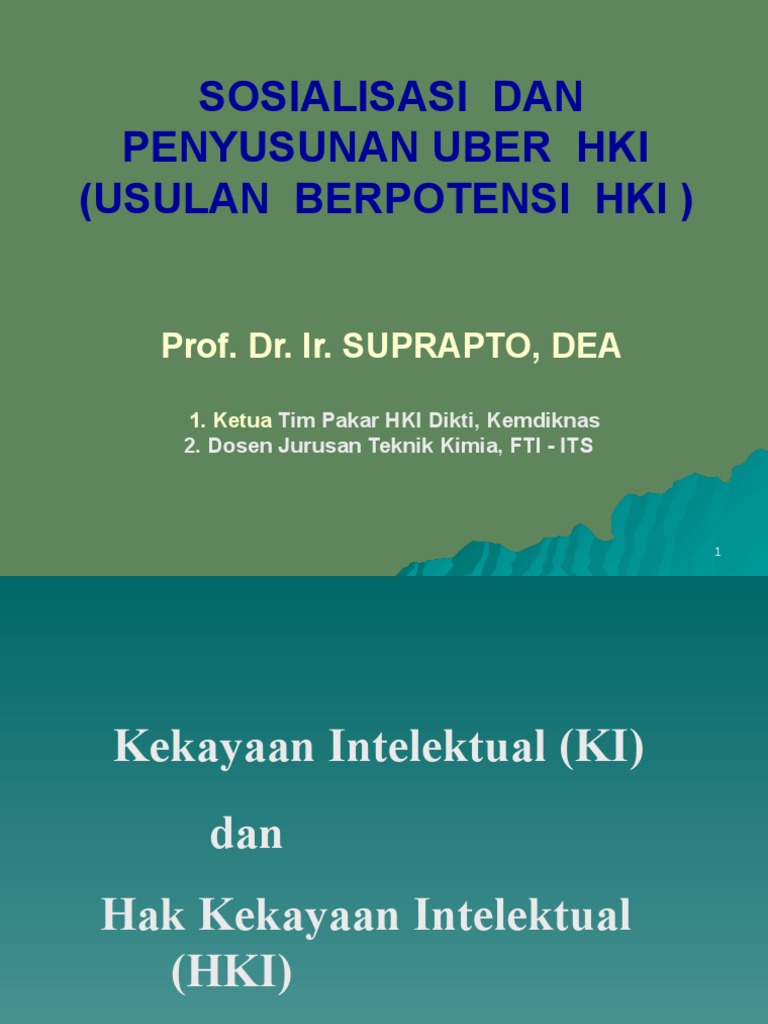 Sosialisasi Dan Penyusunan Uber Hki Usulan Berpotensi Hki | PDF