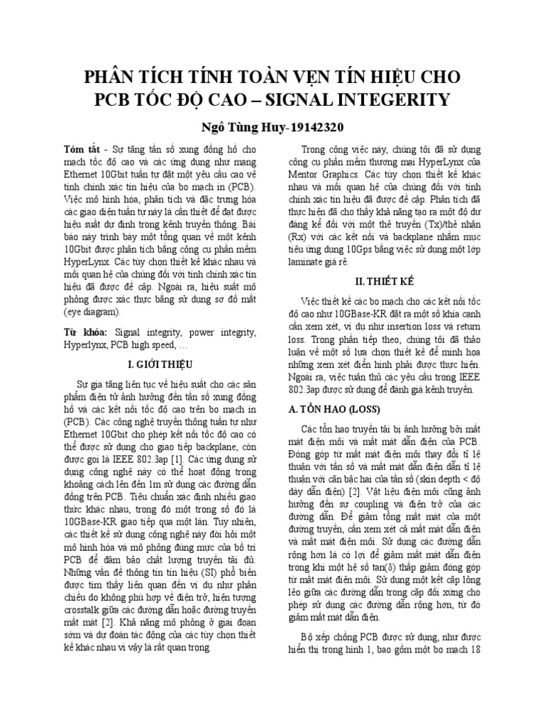PHÂN TÍCH ĐẶC TÍNH PCB TỐC ĐỘ CAO | PDF