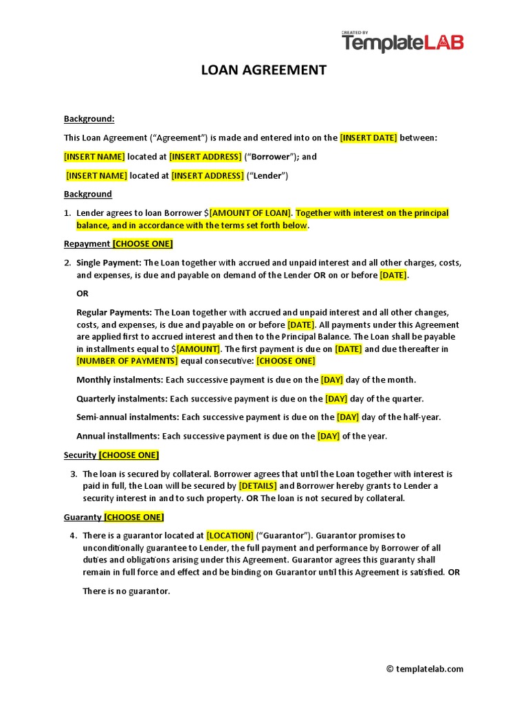 Loan Agreement | PDF | Loans | Interest