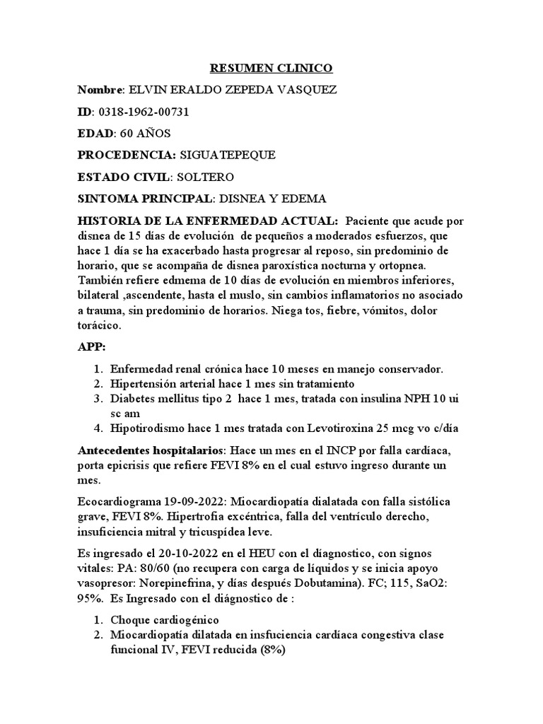 Resumen Clinico | PDF | Medicina Interna | Enfermedades y trastornos ...