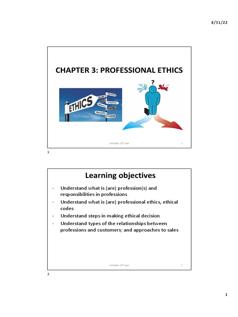 Chapter 3-Professional Ethics | PDF | Profession | Professional Ethics