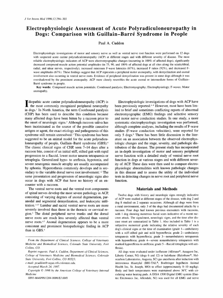 Cuddon-1998-Journal of Veterinary Internal Medicine | PDF