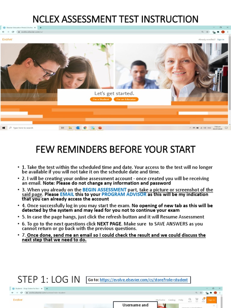 NCLEX Assessment Test Instructions (Edition3) | PDF