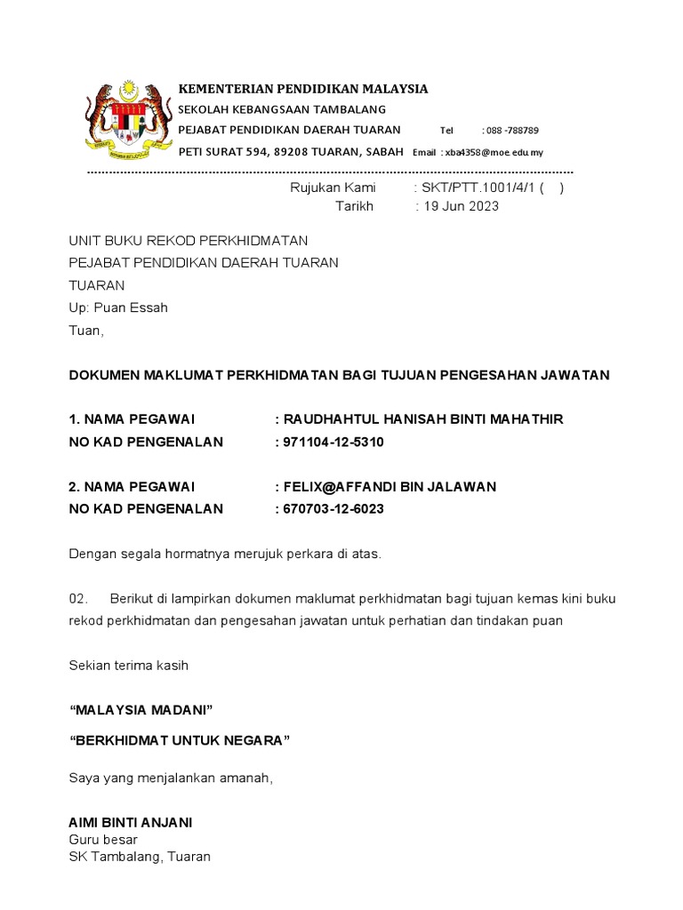 contoh surat | PDF