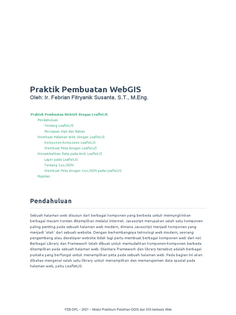 V - Praktek Pembuatan WebGIS | PDF
