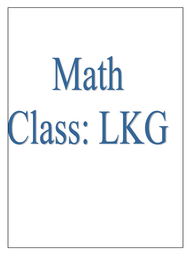 LKG UKG Mathematics Assessment Papers | PDF