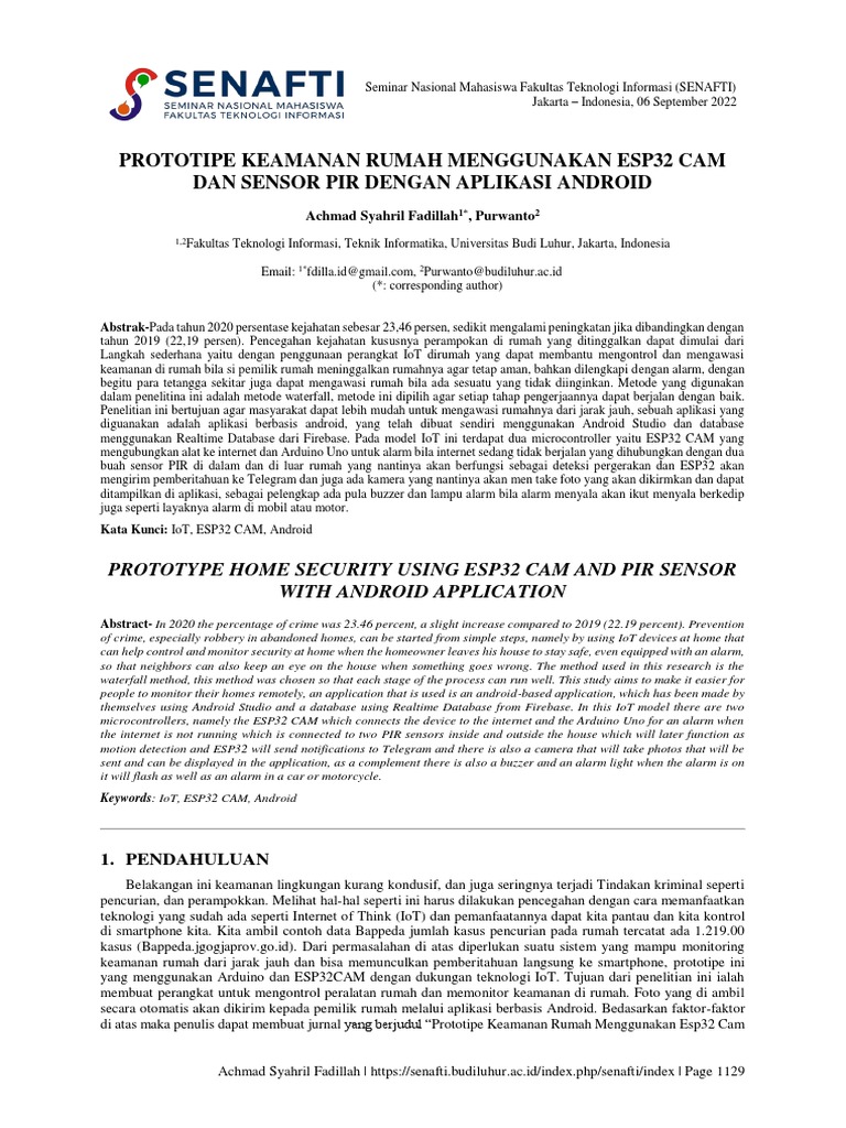 Prototipe Keamanan Rumah Menggunakan Esp32 Cam | PDF
