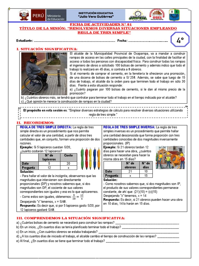 Ficha 1 - 4to - Eda5 | PDF