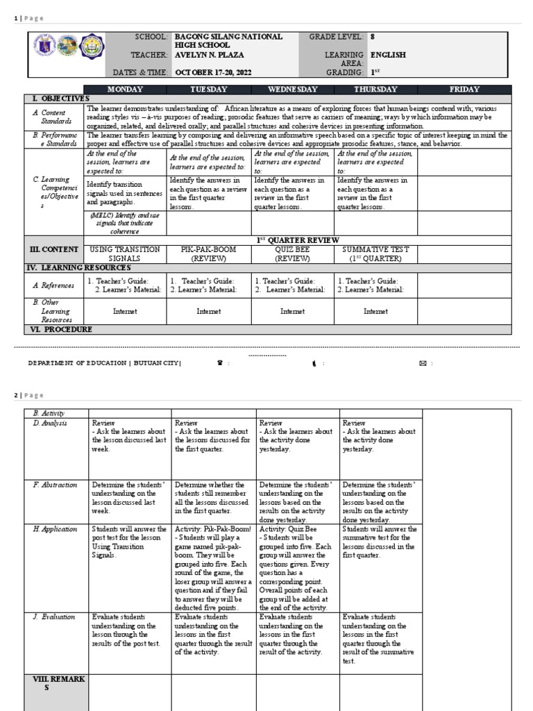 English 8 9TH Week | Download Free PDF | Learning | Human Communication