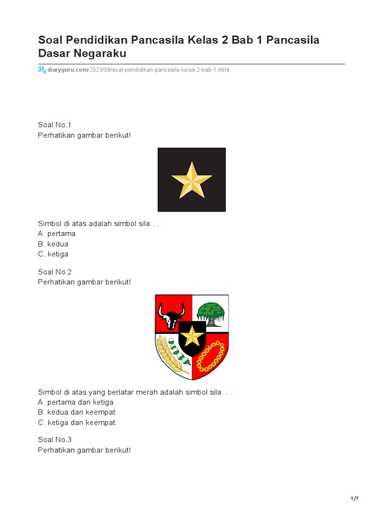 Latihan Soal Uts PPKN Kelas 2 | PDF