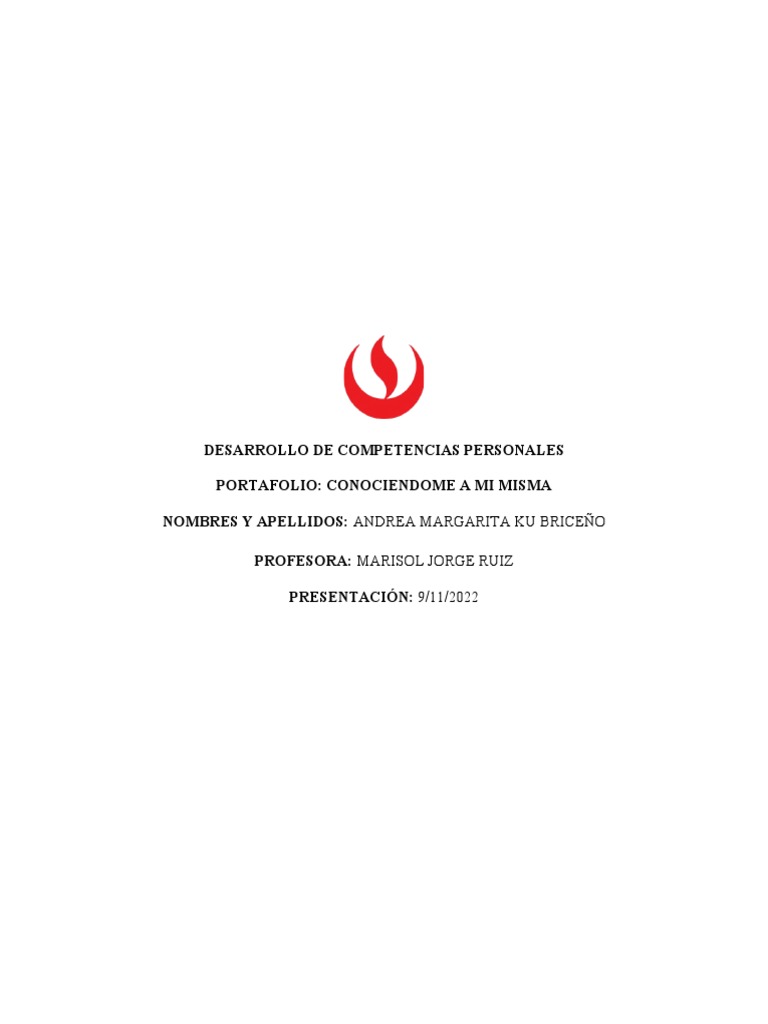 Portafolio de Competencias Personales | PDF | Planificación ...