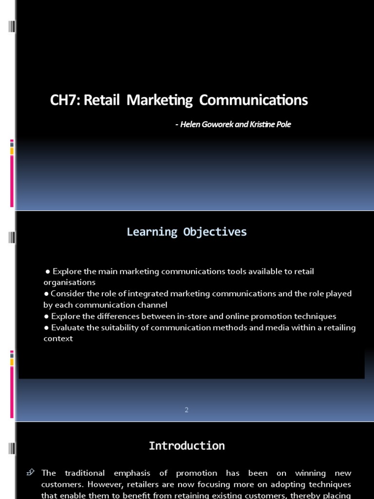 CH7 - Retail Marketing Communications | PDF | Retail | Marketing ...