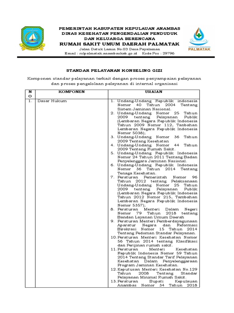 Standar Pelayanan Konseling Gizi | PDF | Pengembangan Diri
