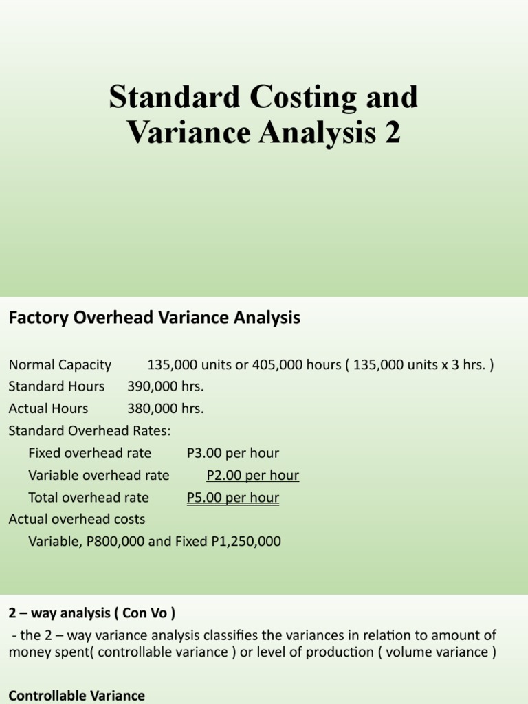 Standard Costing and Variance Analysis 2 | PDF | Cost Of Goods Sold ...