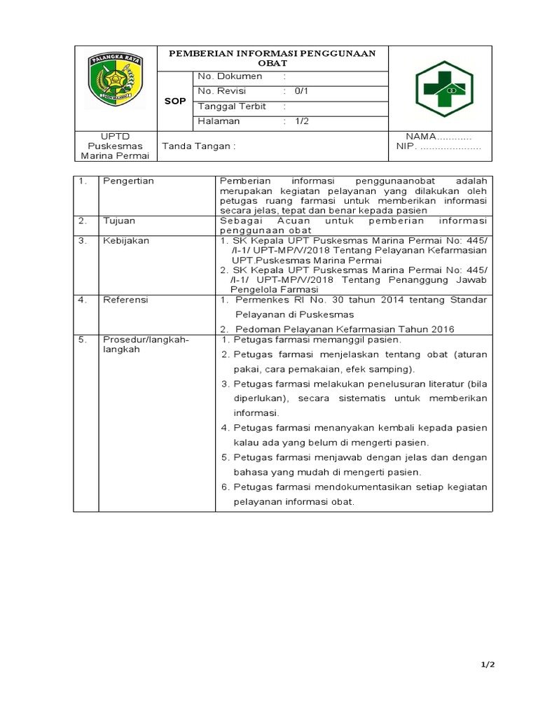 Sa Bab 3 Sop Pemberian Informasi Penggunaan Obat | PDF