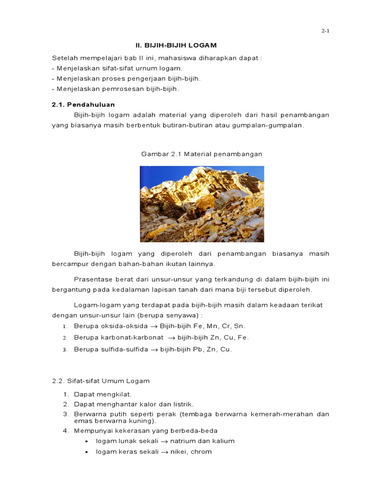 Proses dan Sifat Bijih Logam | PDF