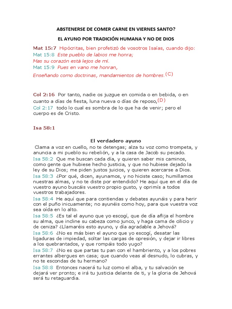 Abstenerse de Comer Carne en Viernes Santo | PDF | Jesús en el islam | Creencia religiosa y doctrina