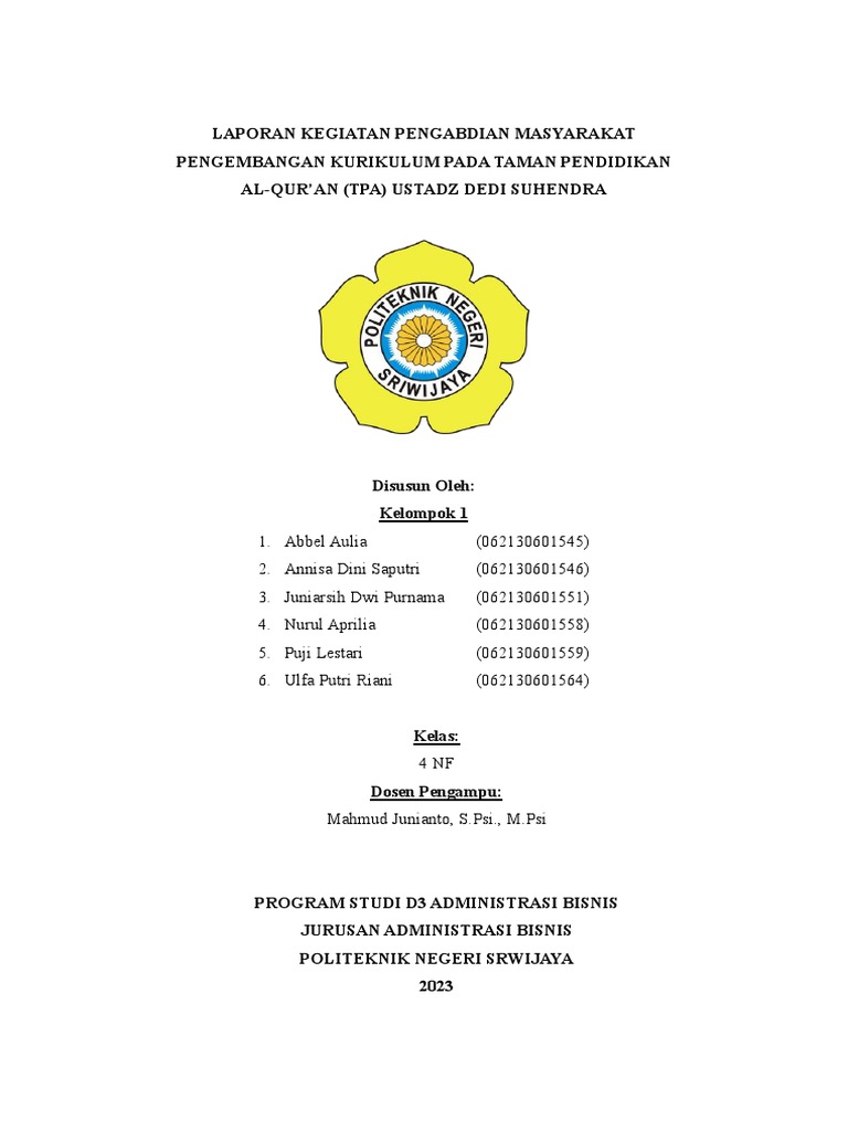 Laporan Kegiatan Pengabdian Masyarakat Kelompok 1 | PDF