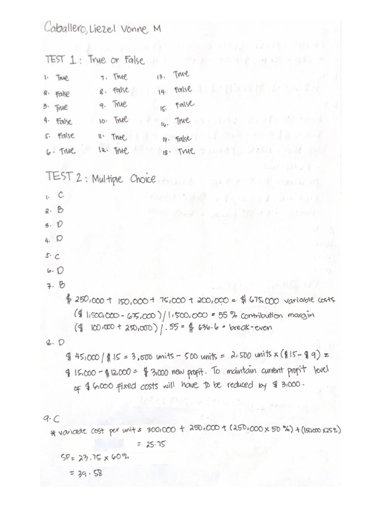 Chapter 3 Answers | PDF