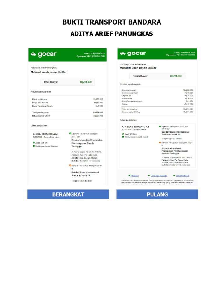 Bukti Taksi Bandara | PDF