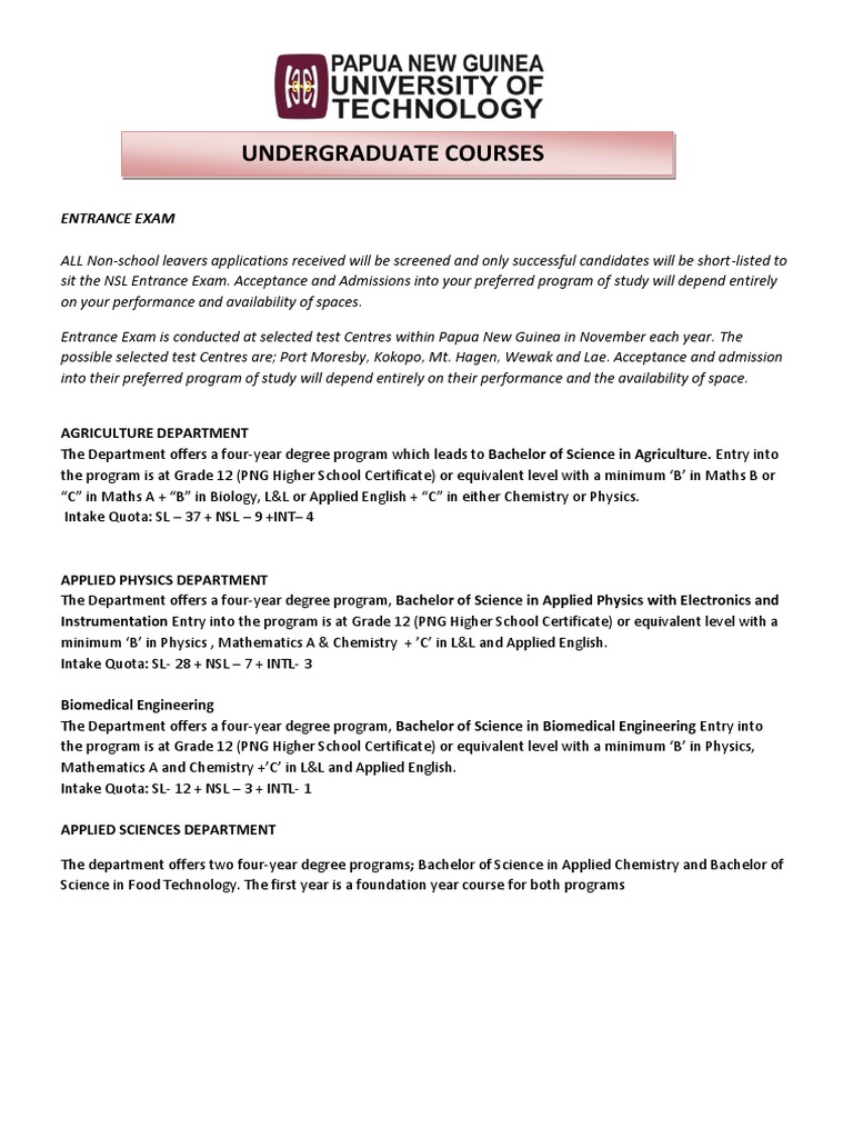 Information On Entry Requirements | PDF | Bachelor's Degree | Academic ...